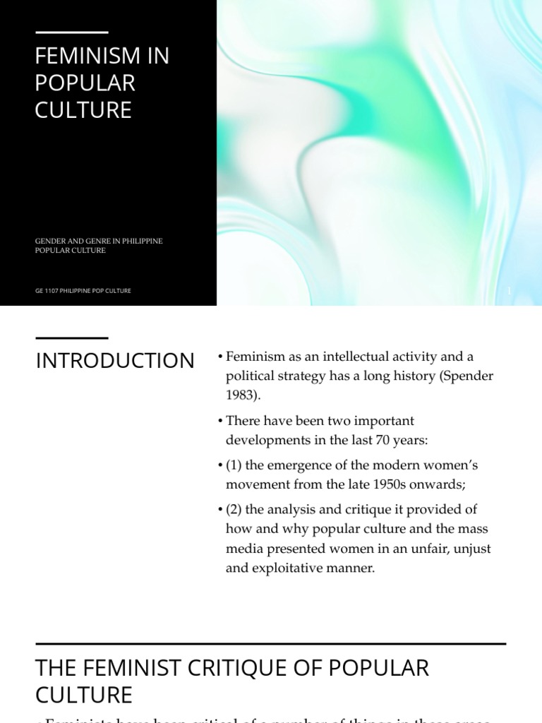 1 Feminism in Popular Culture Module 4a.pptx - 2 | PDF | Feminism ...