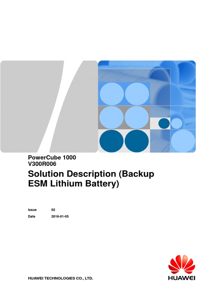 PowerCube 1000 V300R006 Solution Description (Backup ESM Lithium Battery) | PDF | Rectifier ...