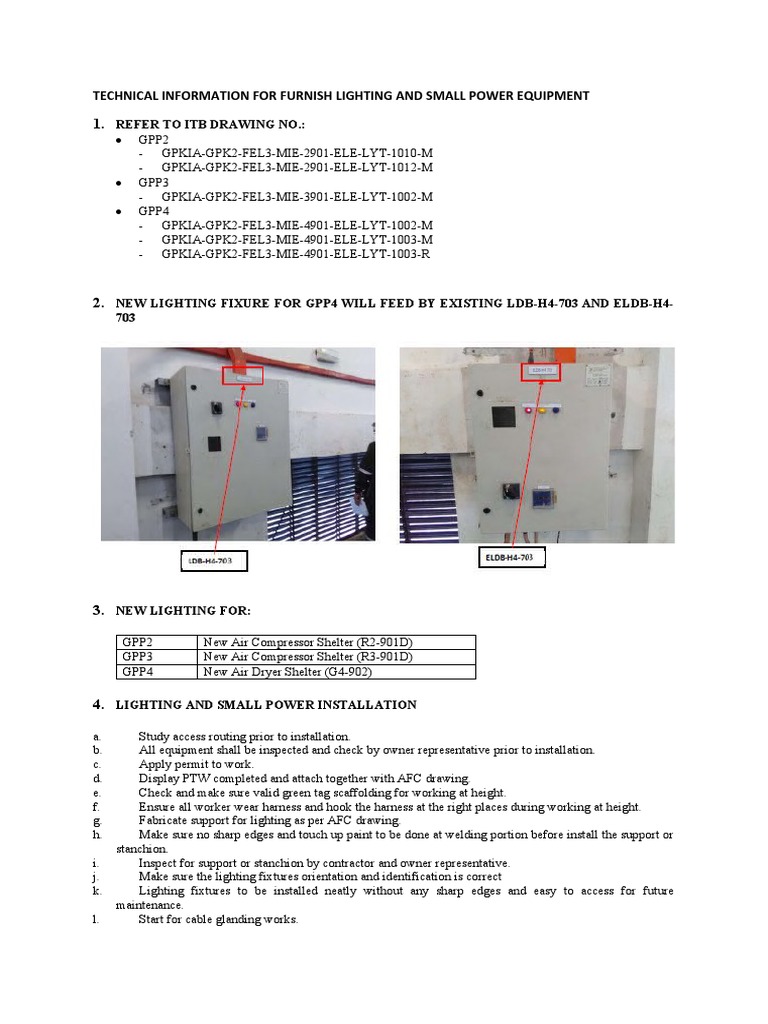 Lighting and Small Power | PDF | Specification (Technical Standard ...
