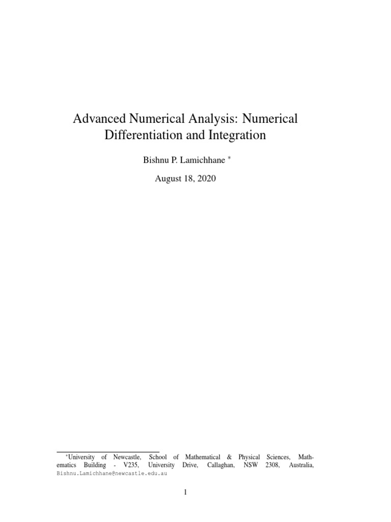 Numerical Differentiation and Integration: Approximating Derivatives ...