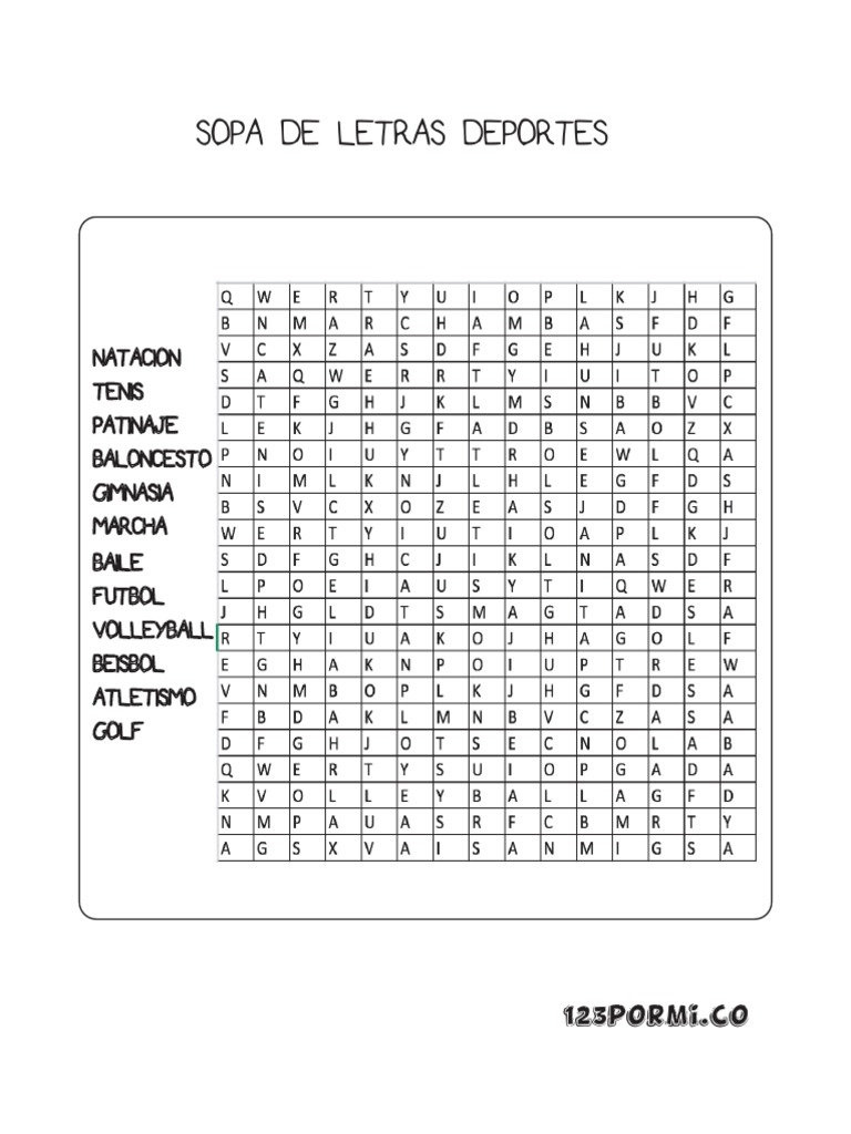 Sopa de Letras Deportes | PDF