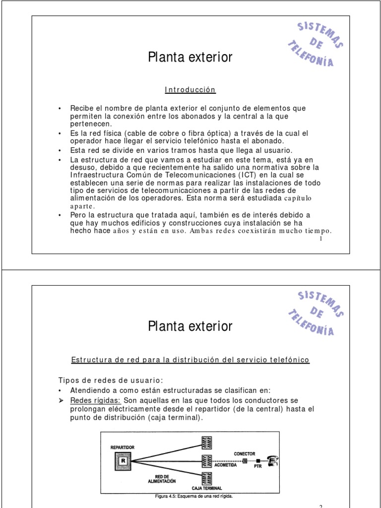 Planta Externa | PDF | Red de computadoras | Telecomunicaciones