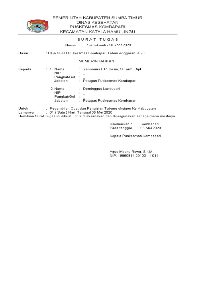 ST Dan SPPD Obat 2020 | PDF