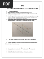 Compte Rendu TP Optique - Focométrie | PDF | Optique
