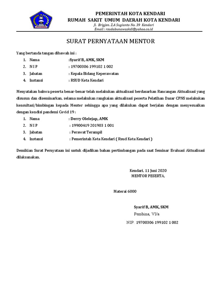Surat Dukungan Mentor | PDF