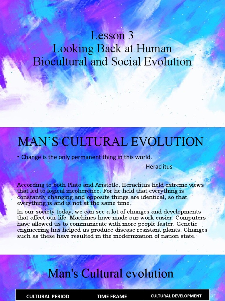 Lesson 3 Looking Back at Human Biocultural and Social Evolution | PDF | Society | Homo