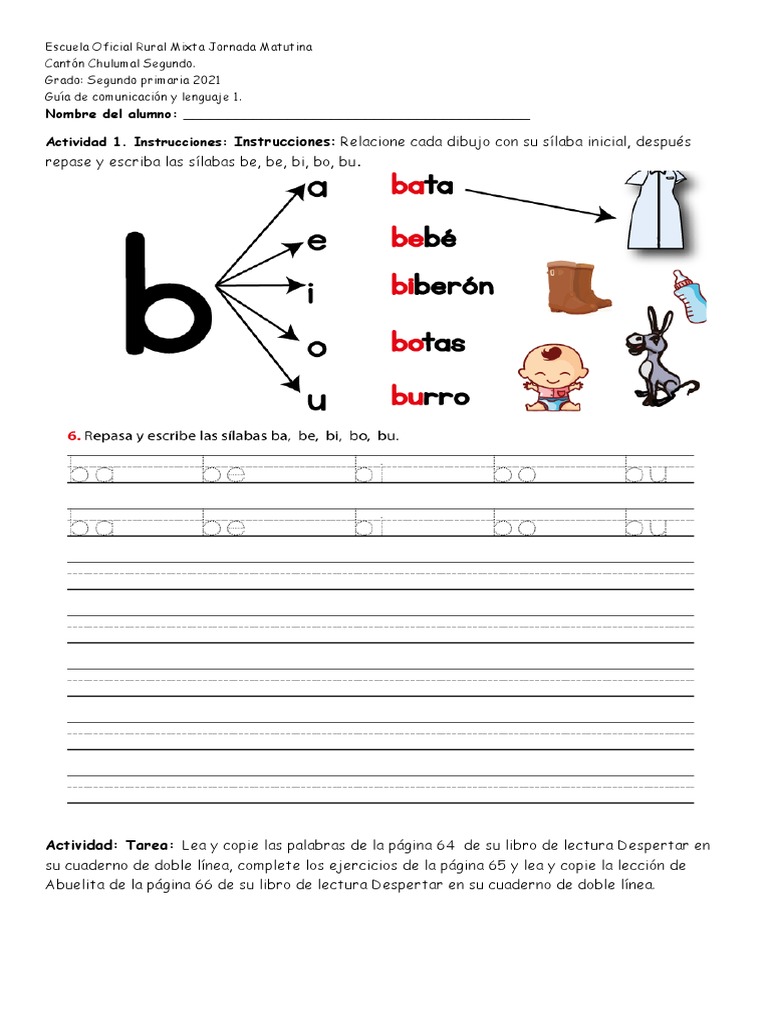 Actividades De Trabajo De Palabras Para Segundo Grado