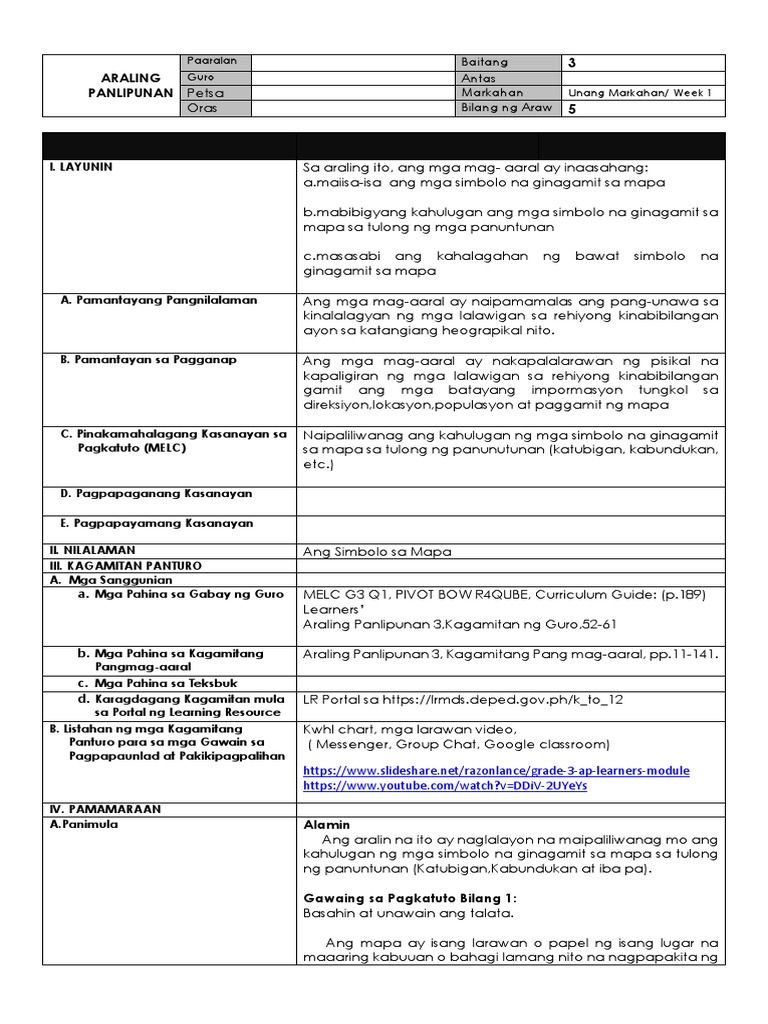 Ap3 Q1 Le - Melc 1 Week 1 | PDF