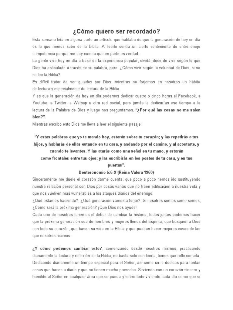 Cómo Quiero Ser Recordado | PDF | Joshua | Moisés