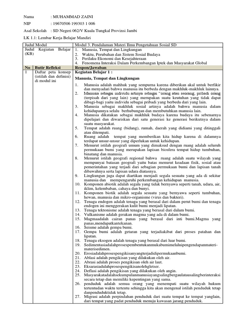 LK 1.1 Modul 4 Ips Muhammad Zaini | PDF