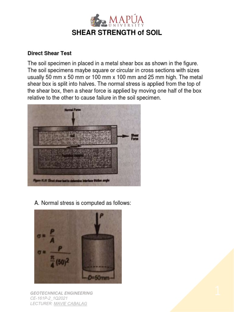 Direct Shear Test | PDF | Geotechnical Engineering | Soil Mechanics