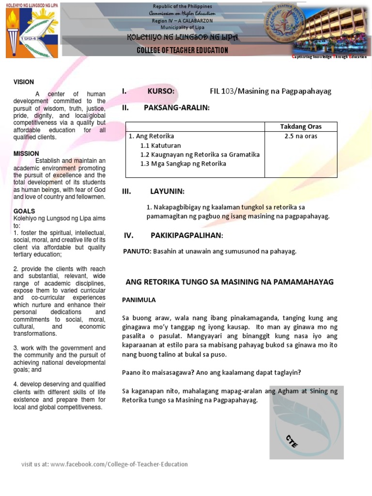 Modyul 1 Retorika | PDF | Human Nature