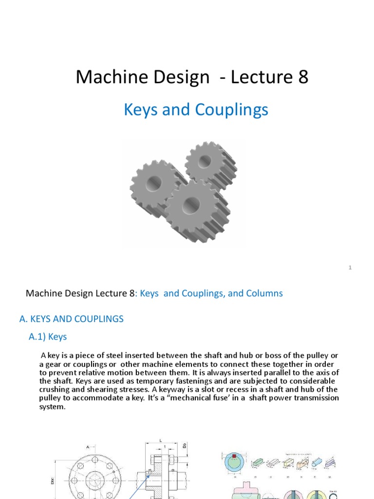 Machine Design Lecture: Keys, Couplings and Columns | PDF | Mechanical ...