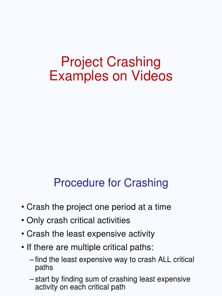Project Crashing Examples On Videos | PDF