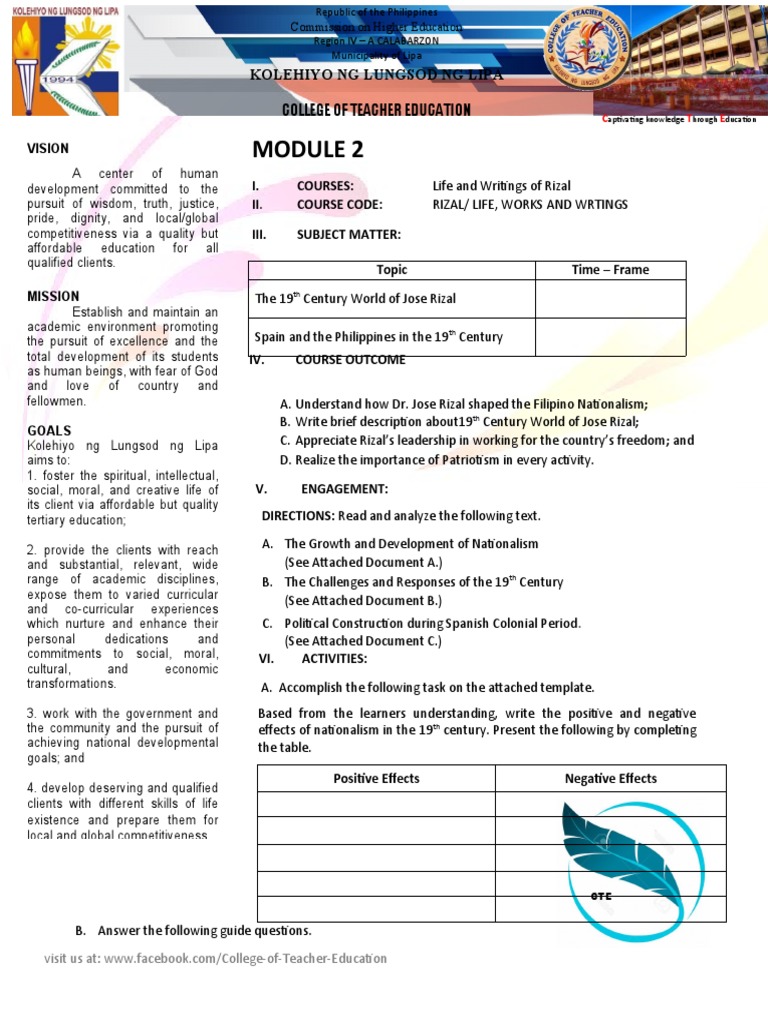 MODULE IN RIZAL 3 4 Midterm | PDF | Liberalism | Science
