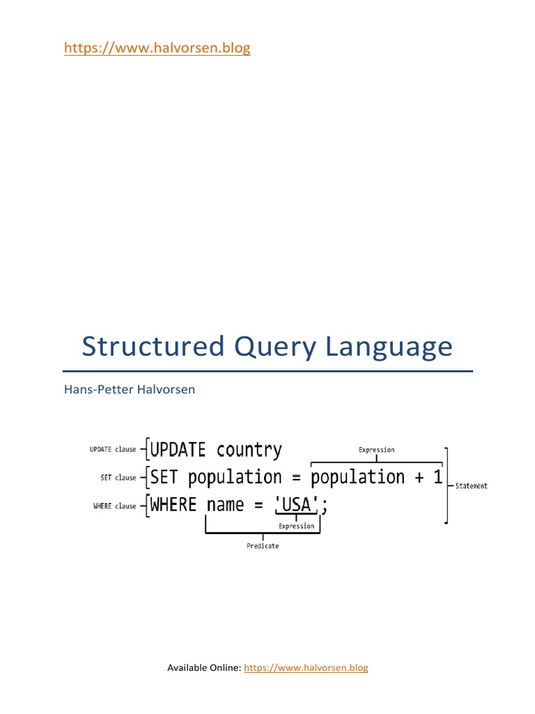 Structured Query Language: Hans-Petter Halvorsen | PDF