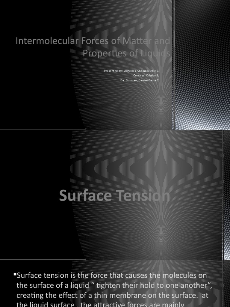 Intermolecular Forces of Matter and Properties of Liquids | PDF ...