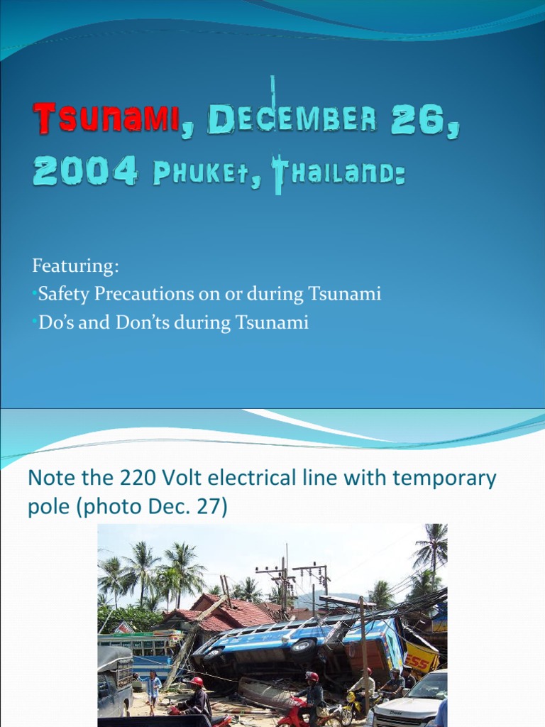Featuring: Safety Precautions On or During Tsunami Do's and Don'ts ...