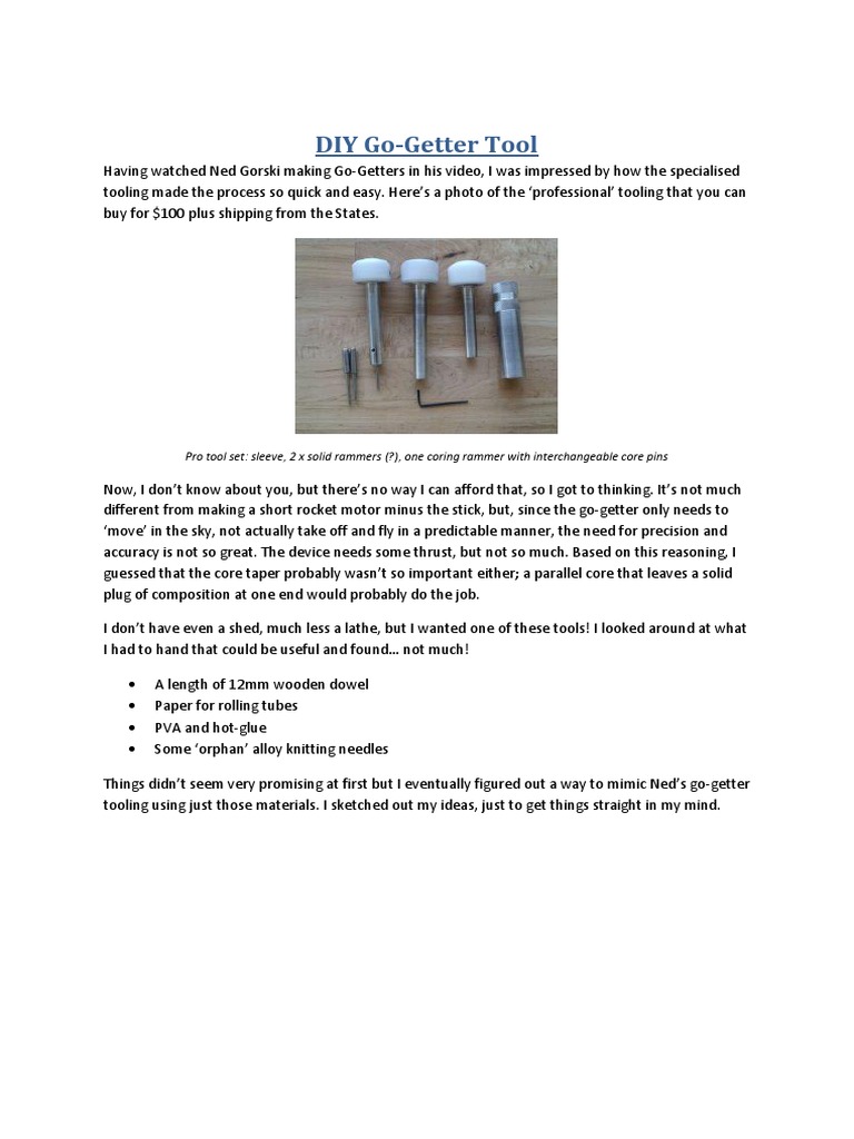 DIY Go - Getter Tool | PDF | Hammer | Manufactured Goods