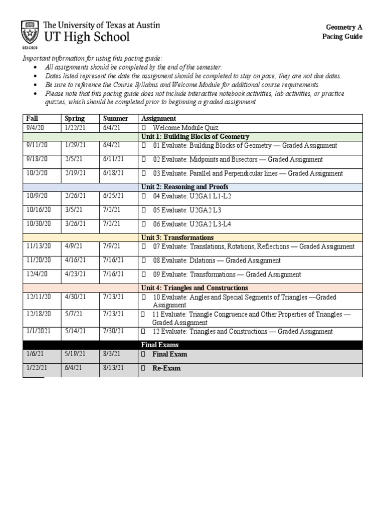 Important Information For Using This Pacing Guide | PDF