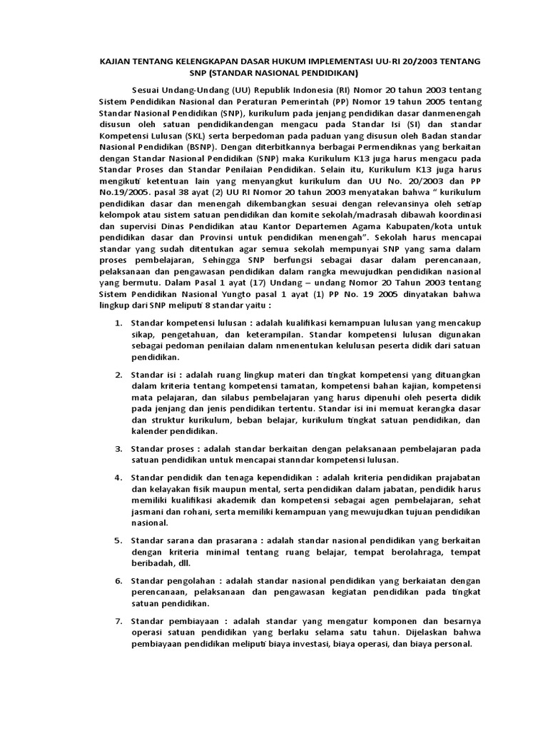 Kajian Tentang Kelengkapan Dasar Hukum Implementasi Uu | PDF