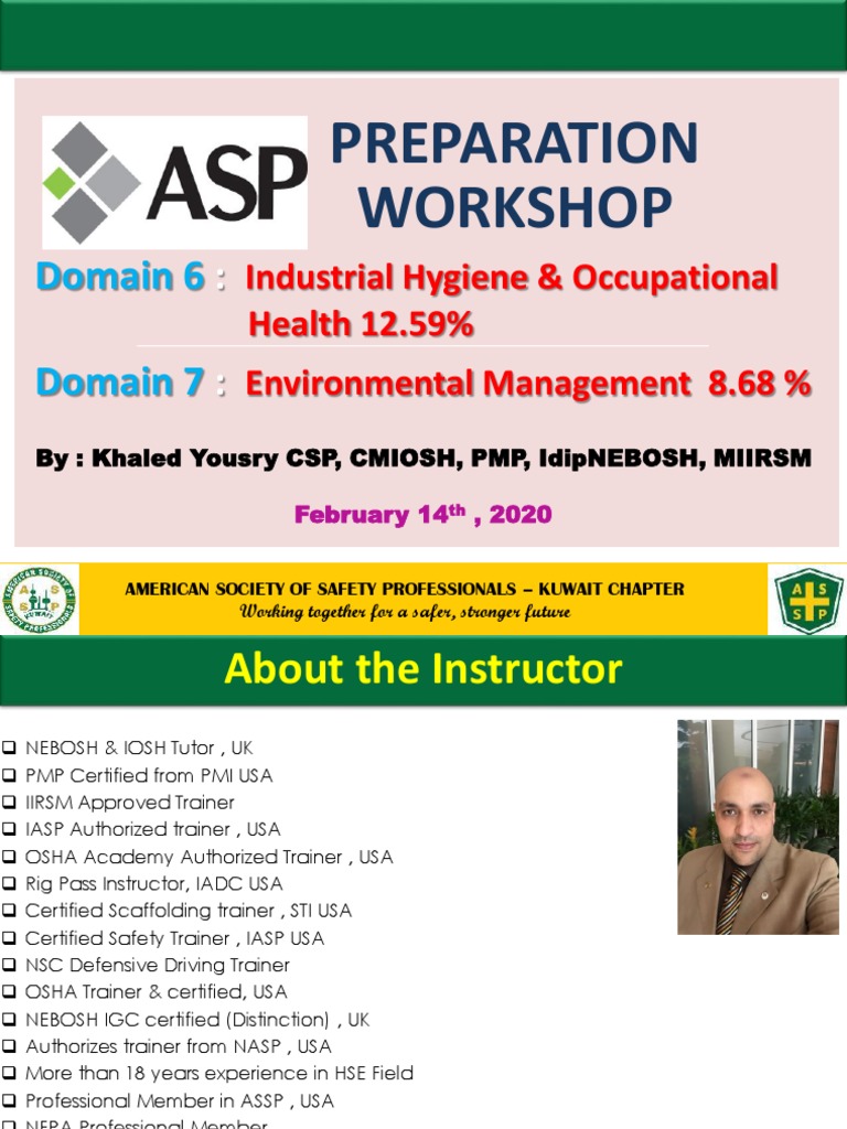 ASP Preparation Workshop (Domains 6 &7) 2020 - Final | PDF | Waste ...