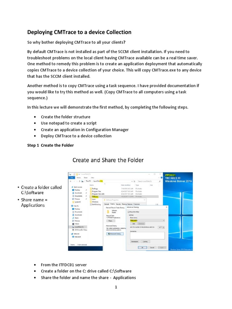 Deploying CMTrace To A Device Collection | PDF | Computer File ...