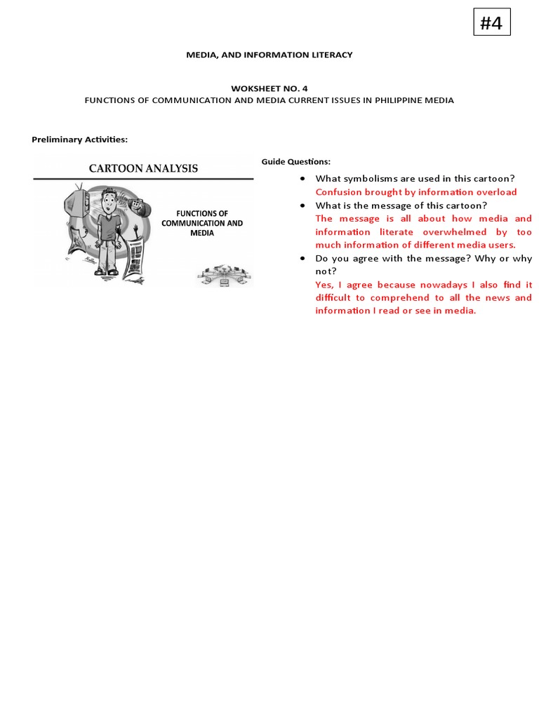Mil Worksheet #4 | PDF | News | Literacy
