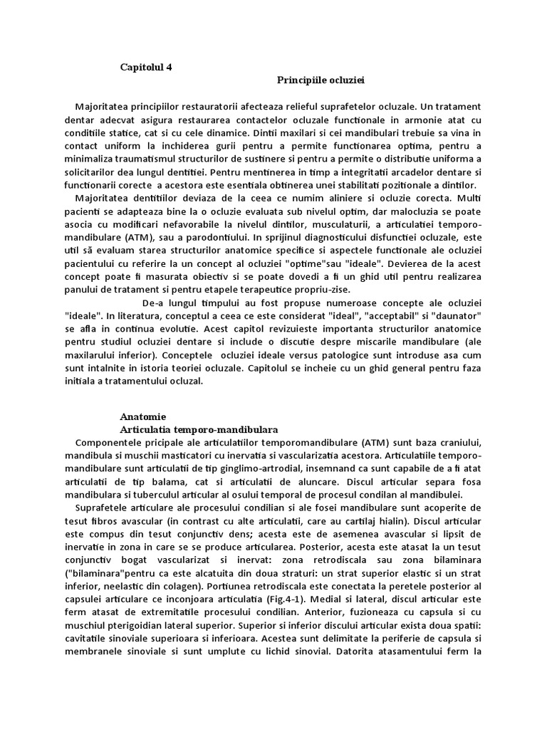 Rosenstiel Ocluzia Capitolul 4 | PDF