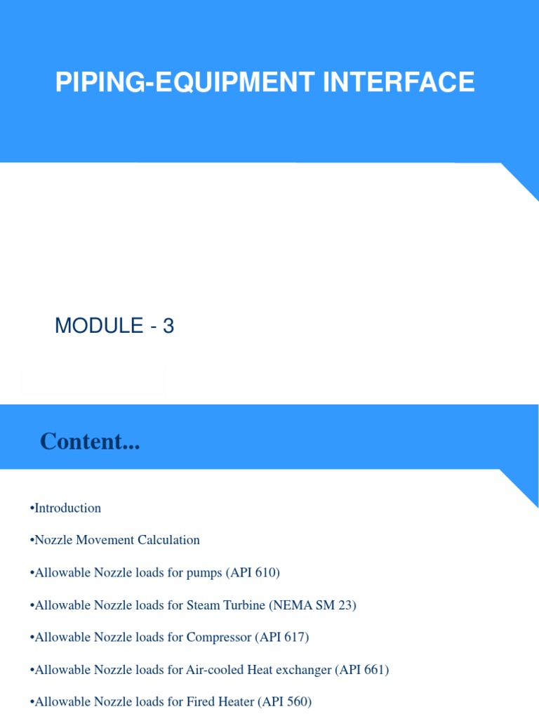 PIPING-EQUIPMENT INTERFACE LOAD CALCULATIONS | PDF | Force | Pump