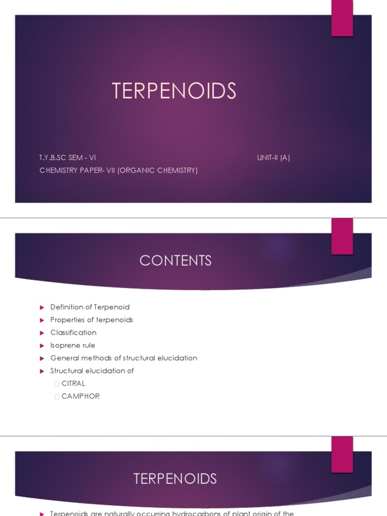 Terpenoids: Properties, Classification and Structural Elucidation | PDF ...