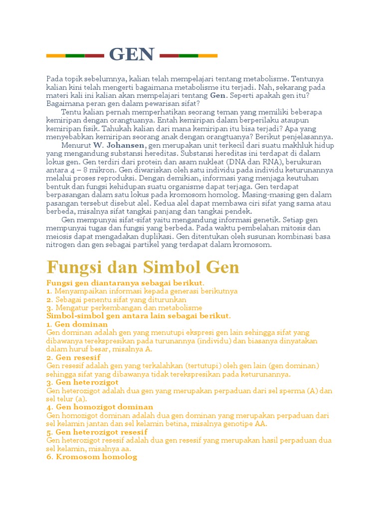 Substansi Genetik MATERI QUIPPER | PDF