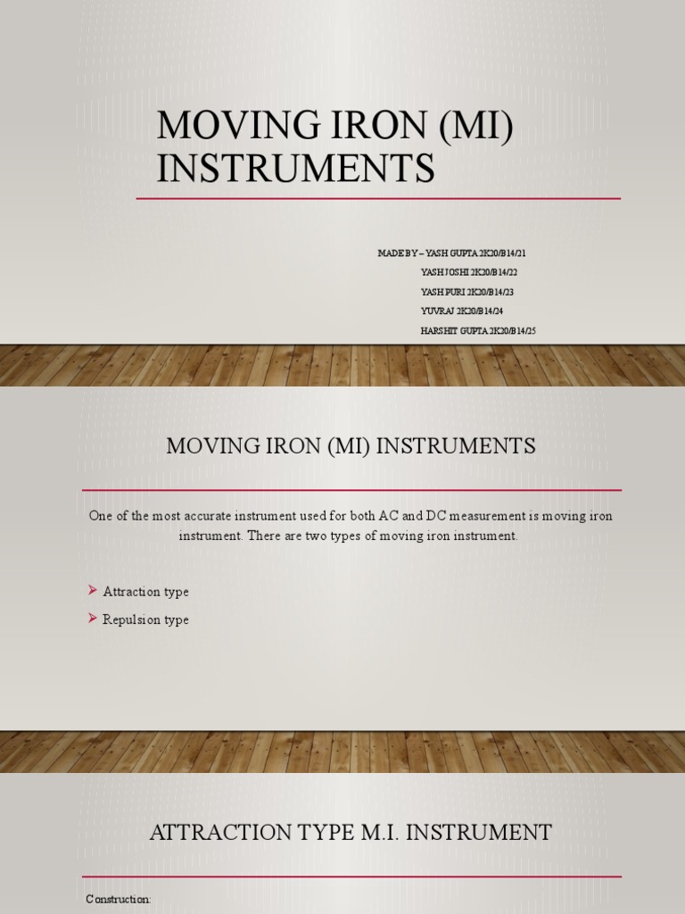 Moving Iron (MI) Instruments | PDF