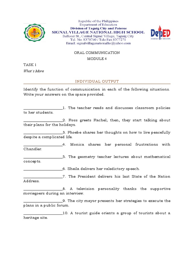OC Module 4 Learning Tasks | PDF