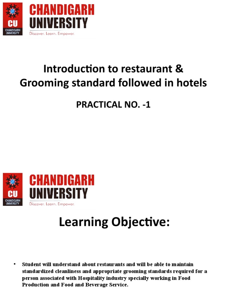 Practical-1 PPT - Grooming Standards and Introduction To Restaurant ...