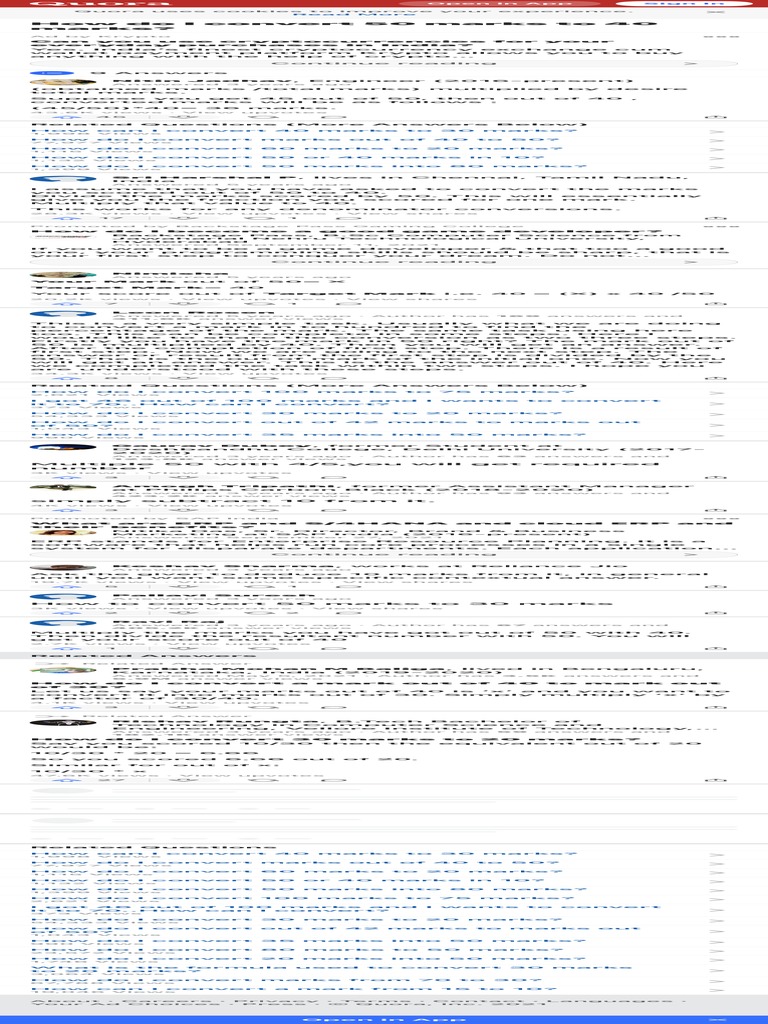 How To Convert 50 Marks To 40 Marks - Quora | PDF | Enterprise Resource ...