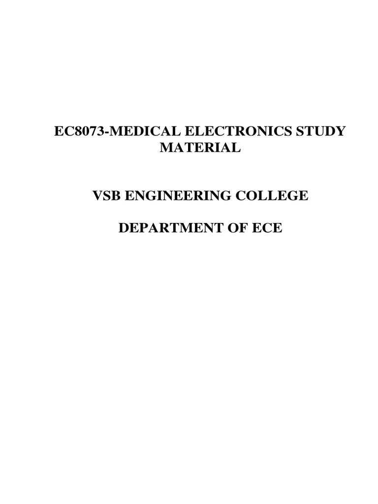 Ec8073-Medical Electronics Study Material | PDF | Electrocardiography ...