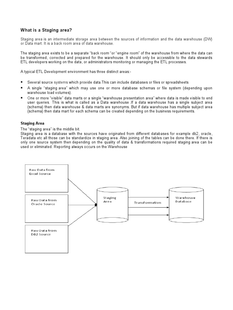 ETL Staging Area | PDF | Data Warehouse | Databases