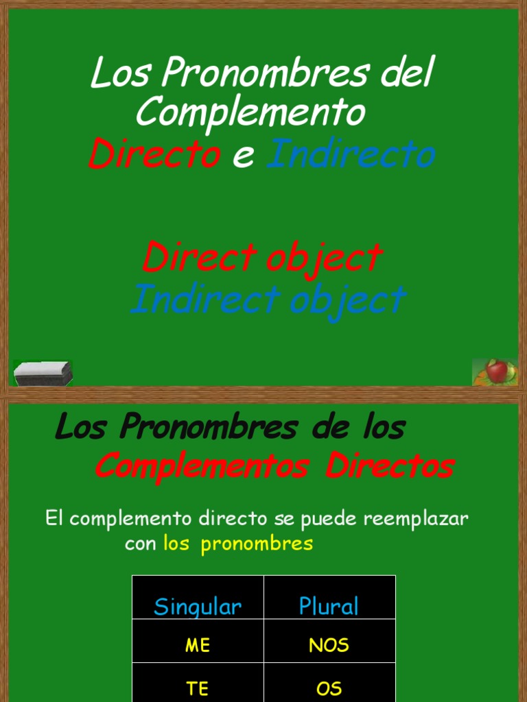 Pronombres Directos e Indirectos en Español | PDF | Objeto (gramática) | Verbo