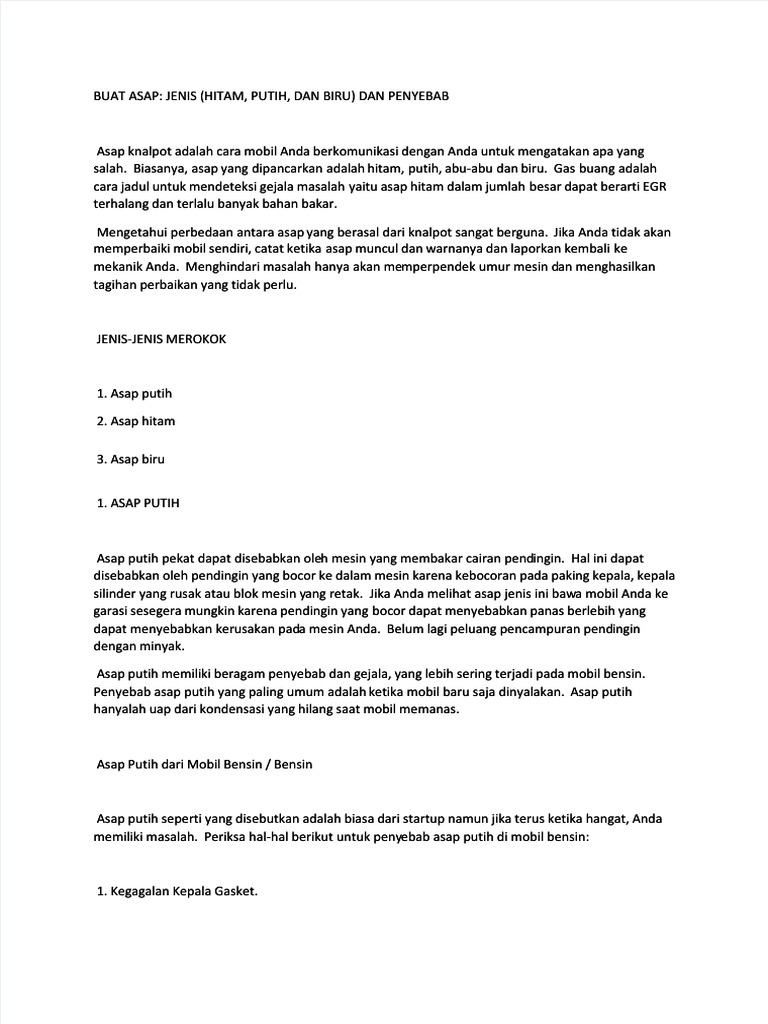 Pdf Exhaust Smoke Types Black White And Blue Compress Pdf