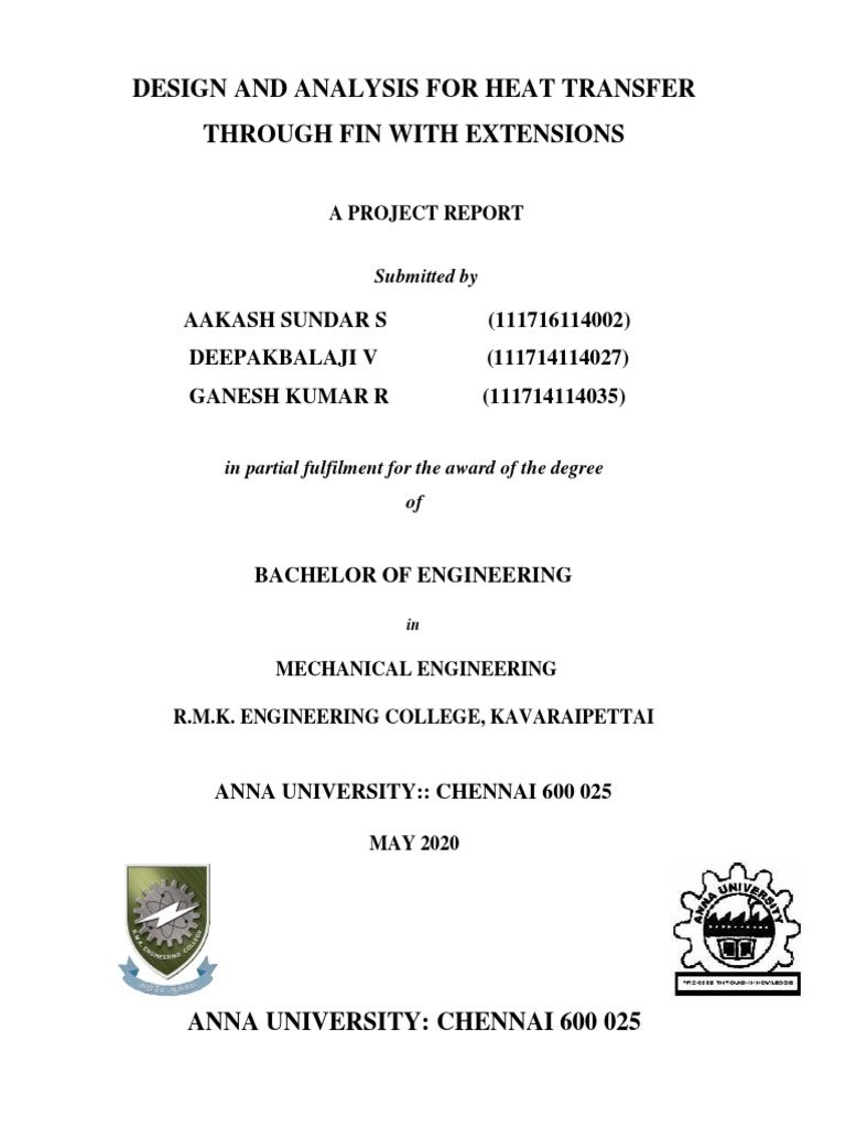 DESIGN AND ANALYSIS FOR HEAT TRANSFER THROUGH FIN WITH EXTENSIONS ...