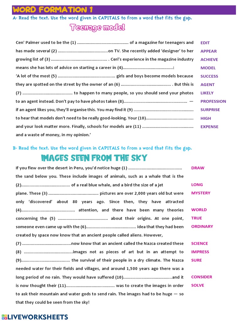 A-Read The Text. Use The Word Given in CAPITALS To From A Word That Fits The Gap | PDF