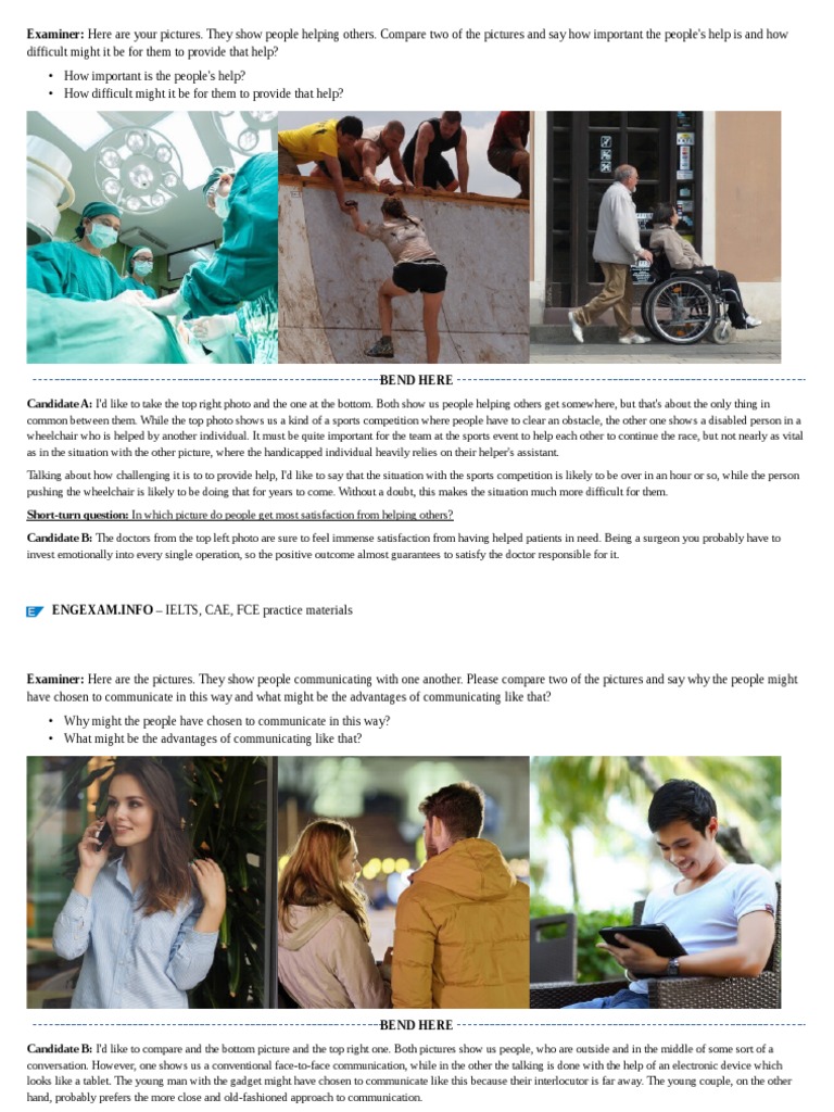 CAE Speaking Part 2, Set 8 | PDF | Psychological Concepts | Human Nature