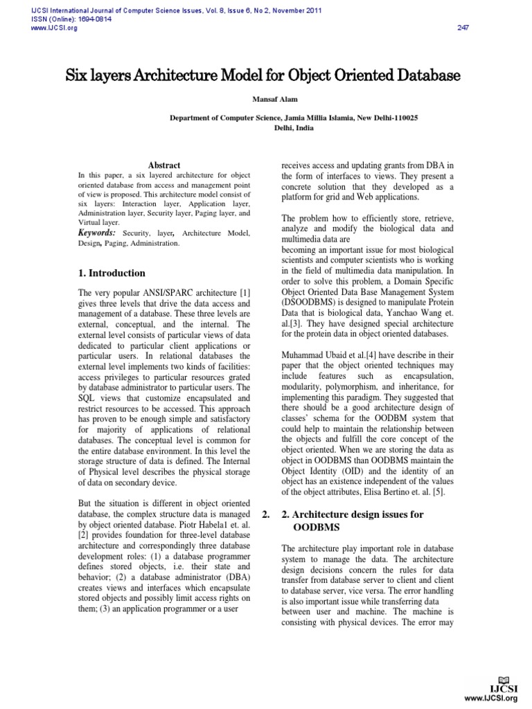 Six Layers Architecture Model For Object Oriented | PDF | Databases | Object (Computer Science)