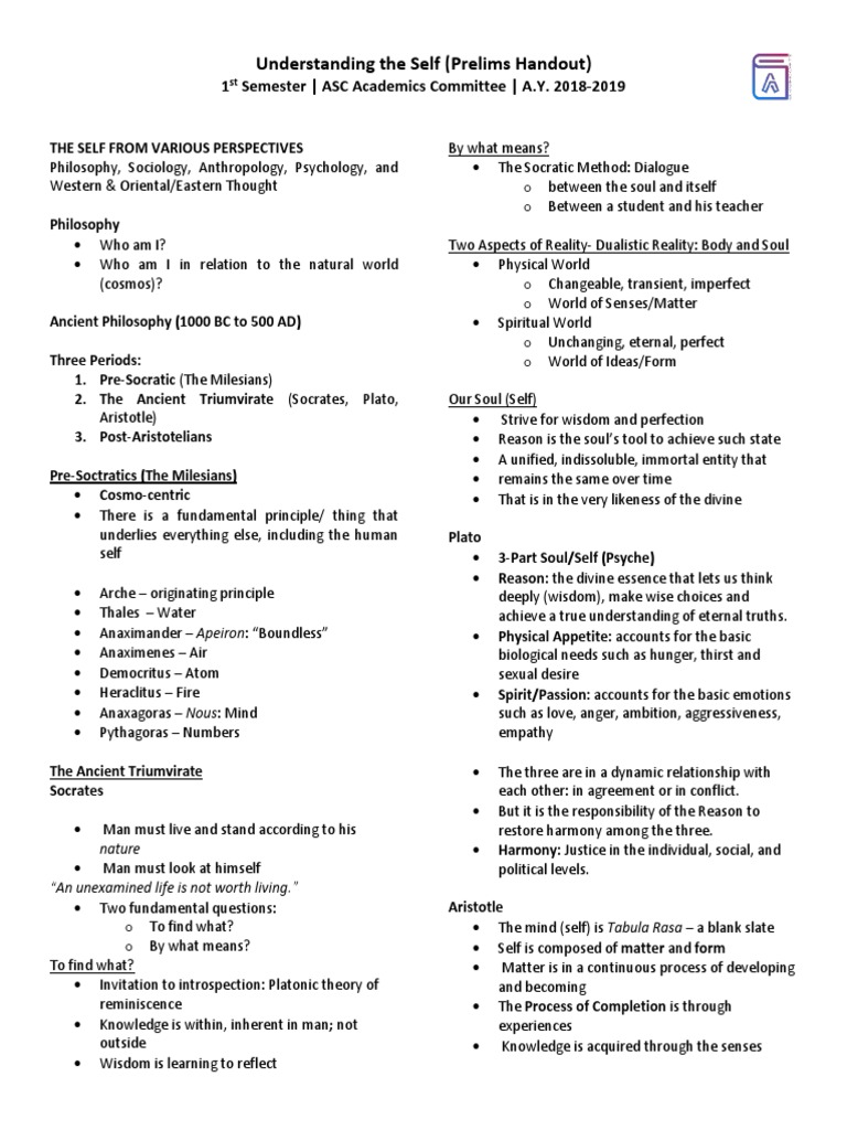 Understanding The Self - Prelims | PDF | Philosophy Of Self | Id