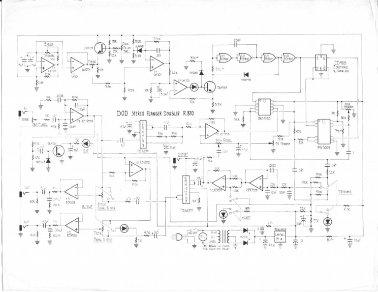 DOD Stereo Flanger Doubler R870 Schematic | PDF