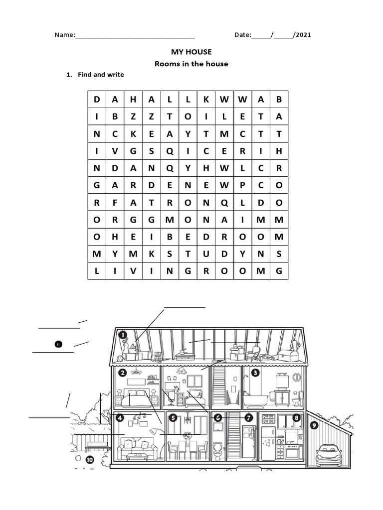 Rooms in The House Worksheet | PDF | Teaching Methods & Materials