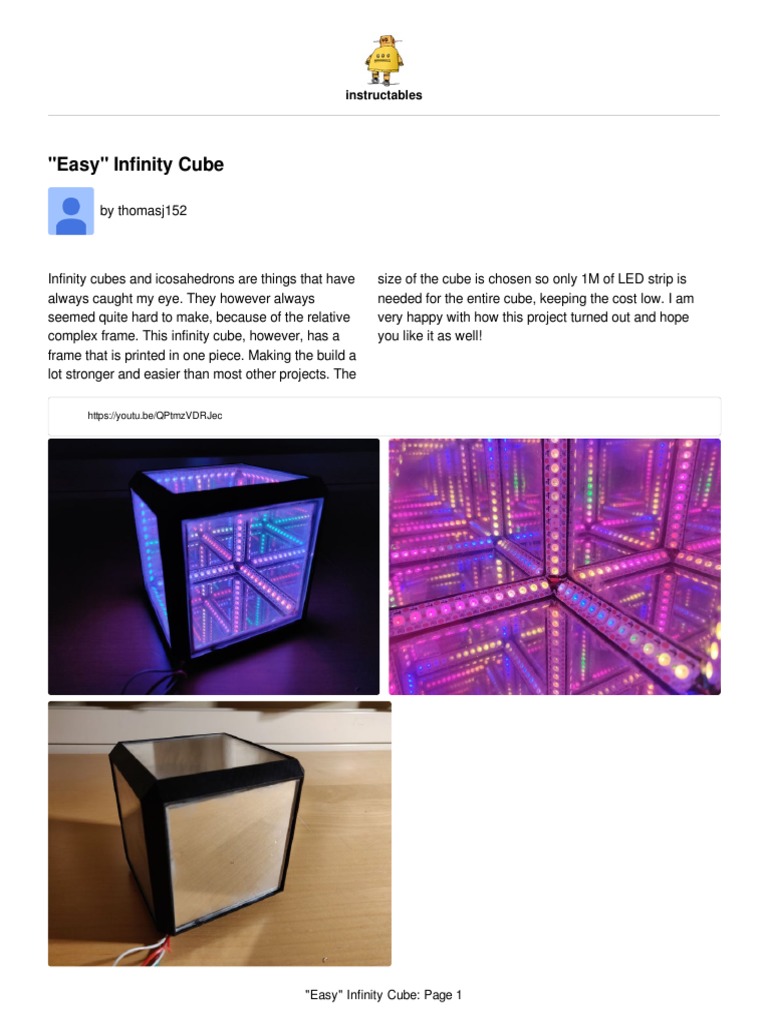 "Easy" Infinity Cube: Instructables | PDF | Ac Power Plugs And Sockets ...