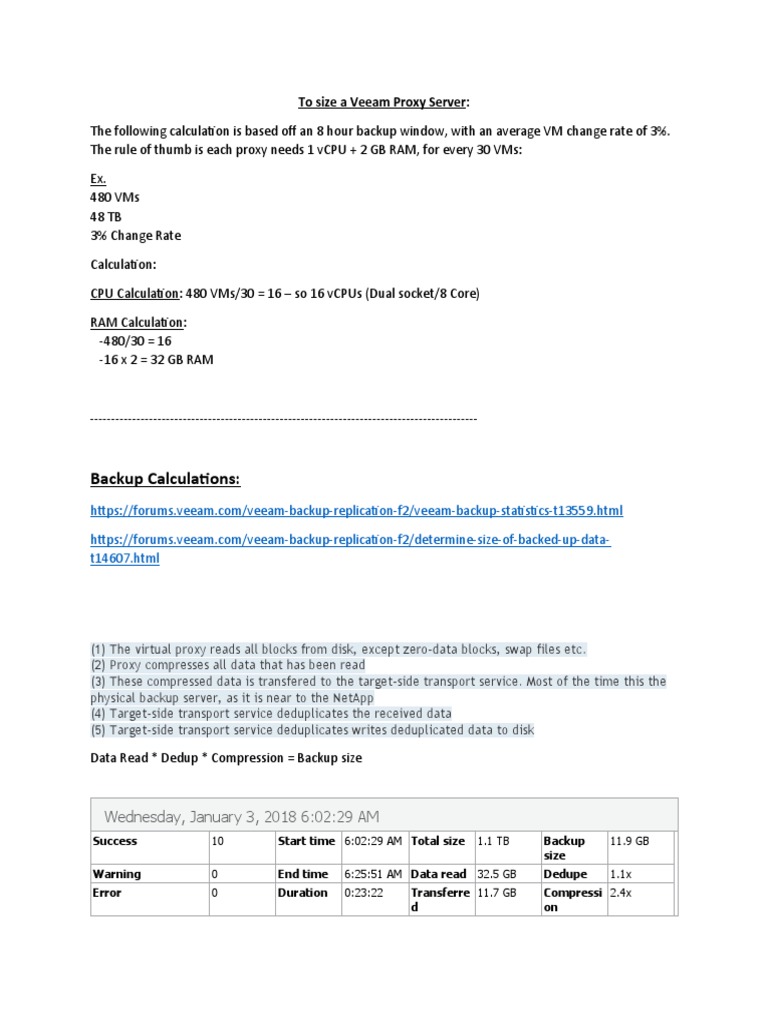 Veeam Proxy Server Sizing Guide | PDF