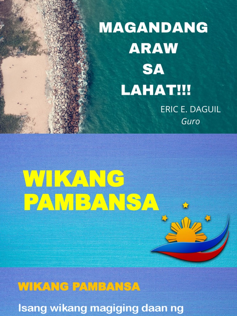 Wikang Pambansa at Wikang Opisyal | PDF